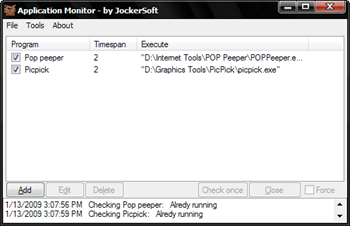Automatically restart crashed applications with Application Monitor